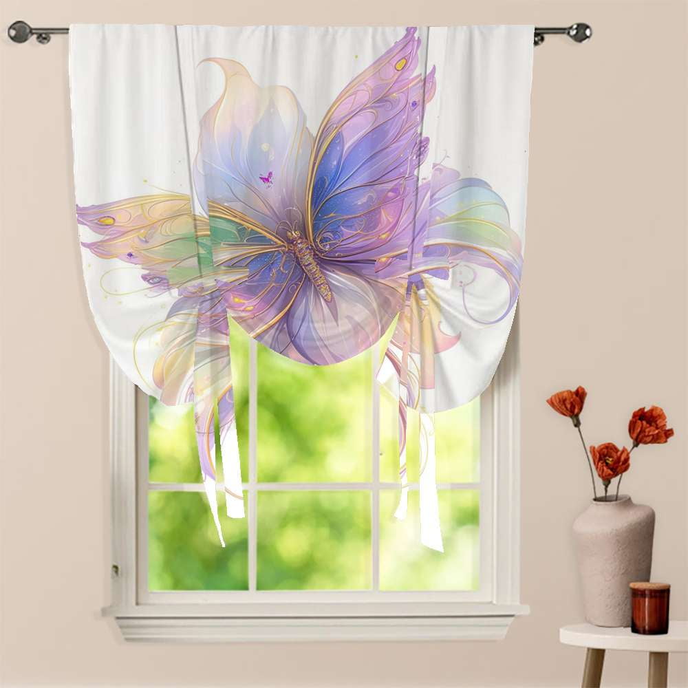 Butterfuly Pretty Butterflies Art Window Curtain for Living Room Roman ...