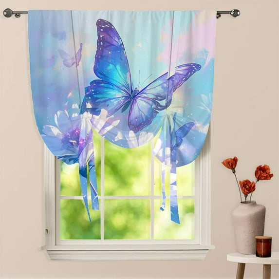 Butterfuly Pretty Butterflies Art Window Curtain for Living Room Roman ...