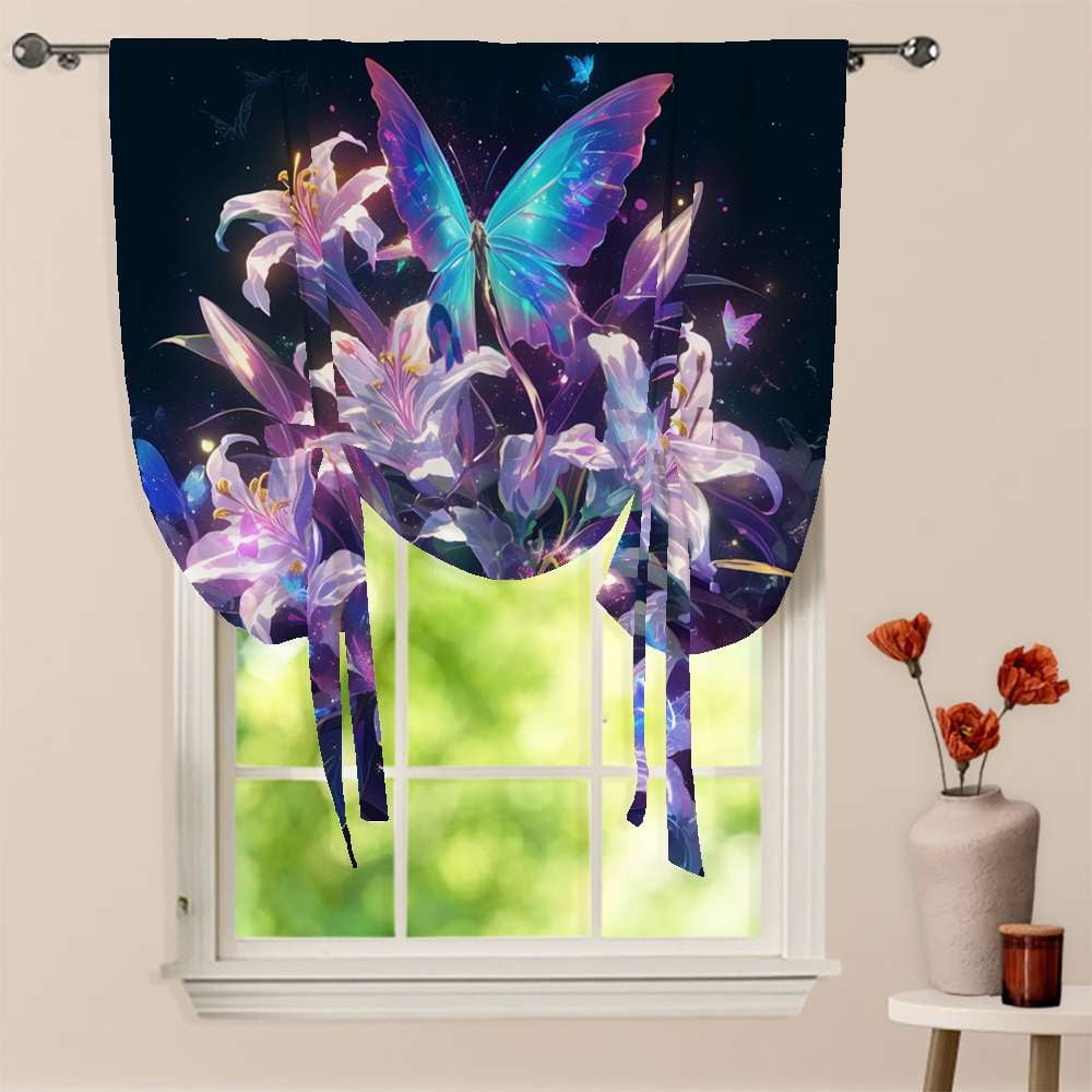 Butterfuly Pretty Butterflies Art Window Curtain for Living Room Roman ...