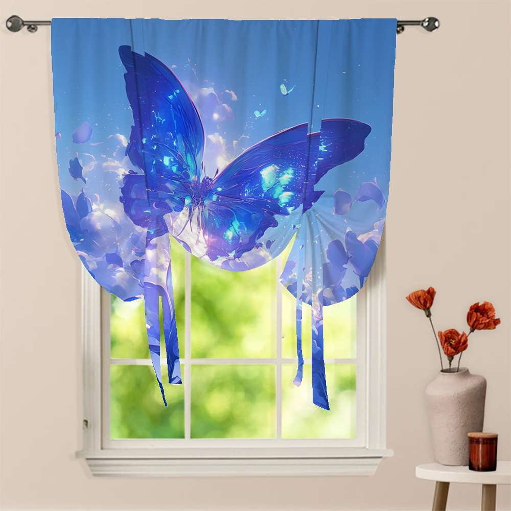 Butterfuly Pretty Butterflies Art Window Curtain for Living Room Roman ...