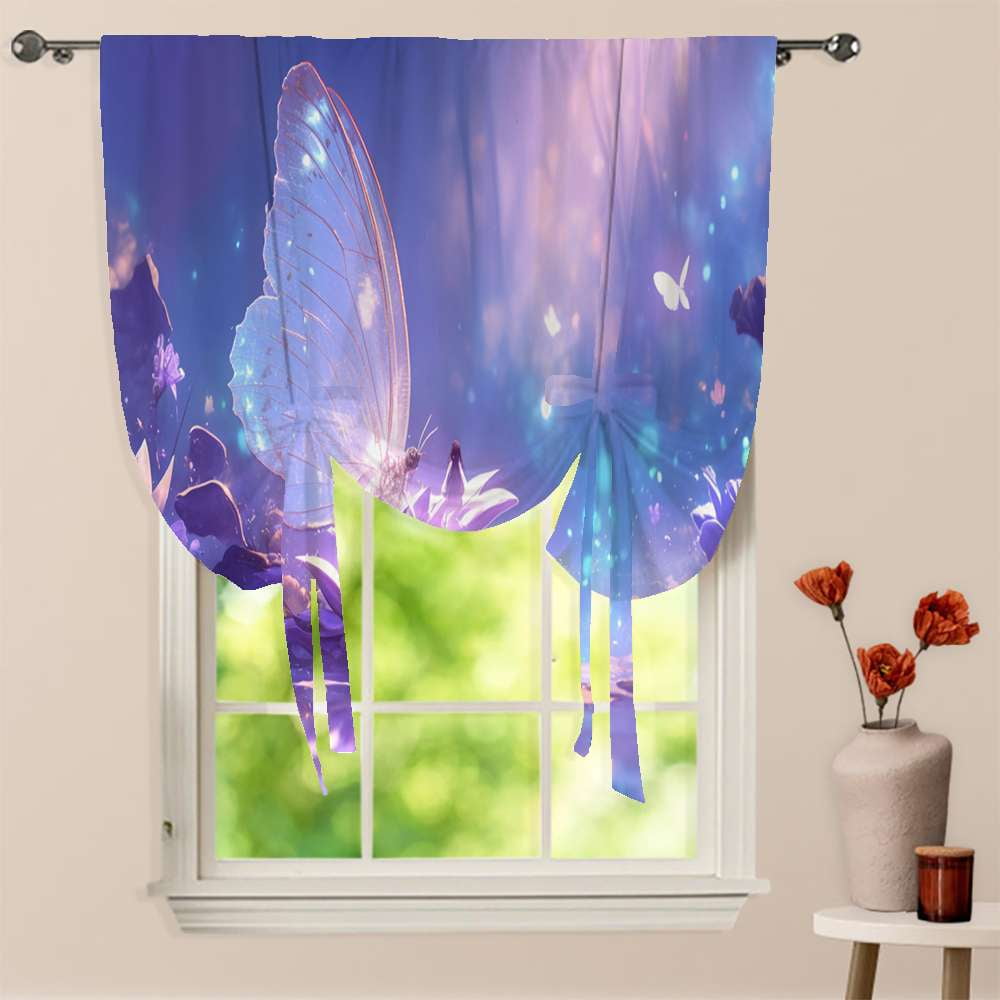 Butterfuly Pretty Butterflies Art Window Curtain for Living Room Roman ...