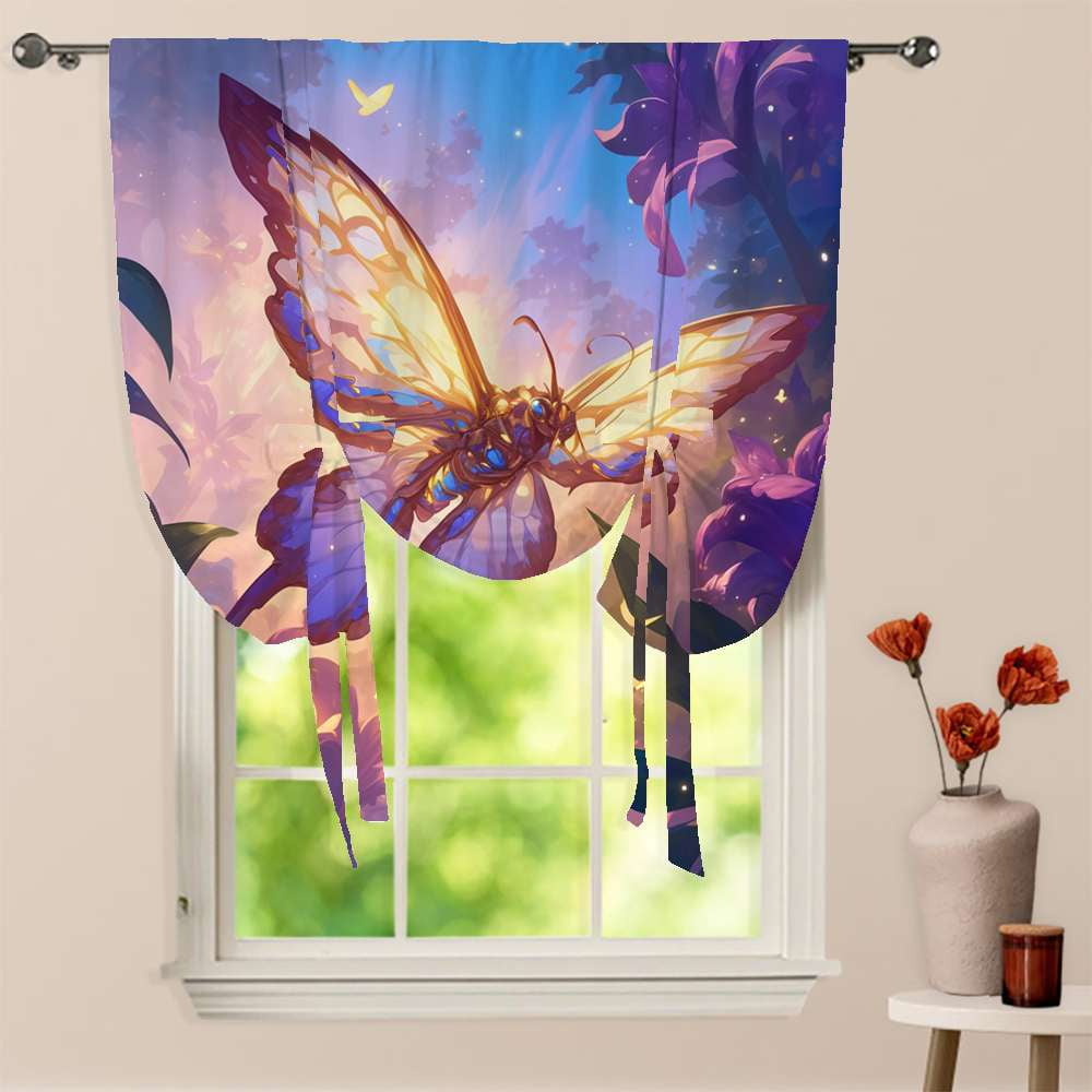 Butterfuly Pretty Butterflies Art Window Curtain for Living Room Roman ...