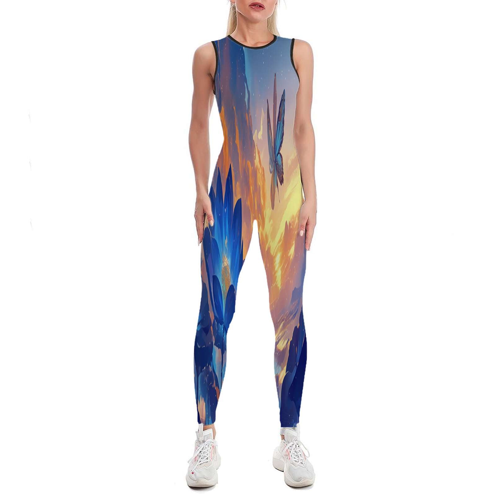 Butterfuly Pretty Butterflies Art Women's One Piece Yoga Jumpsuits ...