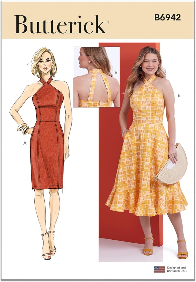 Butterick Misses' Halter Dresses Sewing Pattern Kit, Design Code B6942 ...