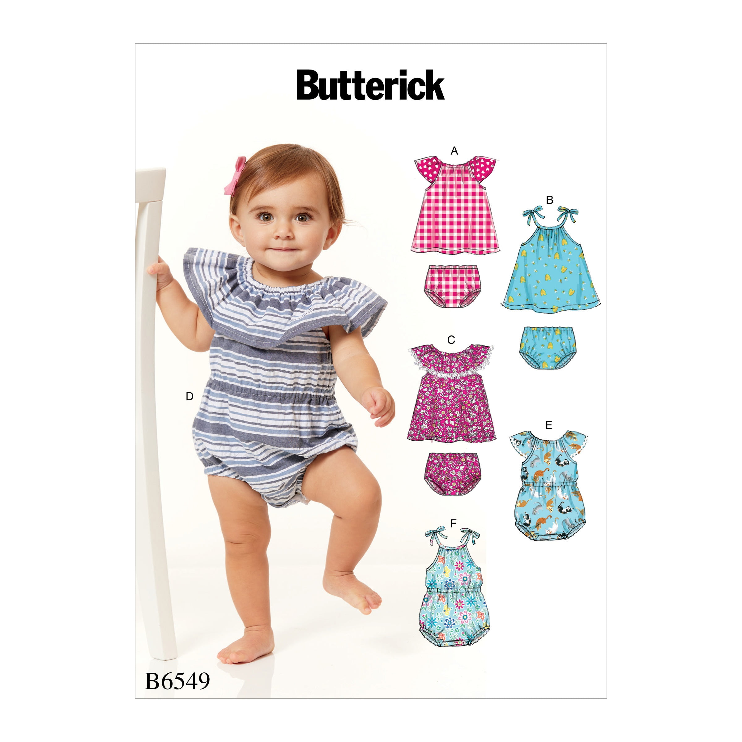 Butterick Pattern Infants Romper, Dress and Panties-NBN-S-M-L-XL ...
