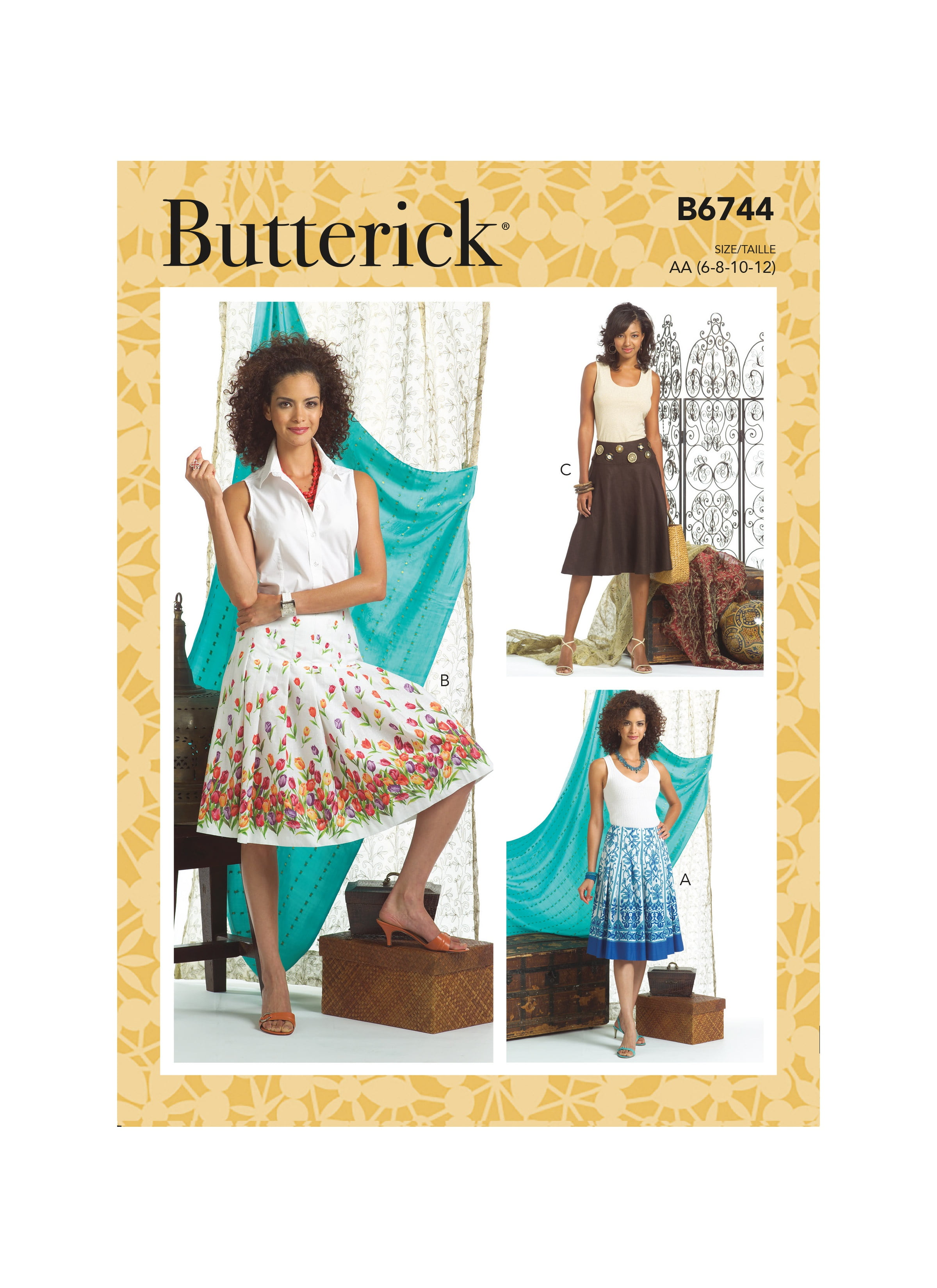 Butterick Sewing Pattern 6744 - Misses' Pleated or Flared Skirts-14-16 ...