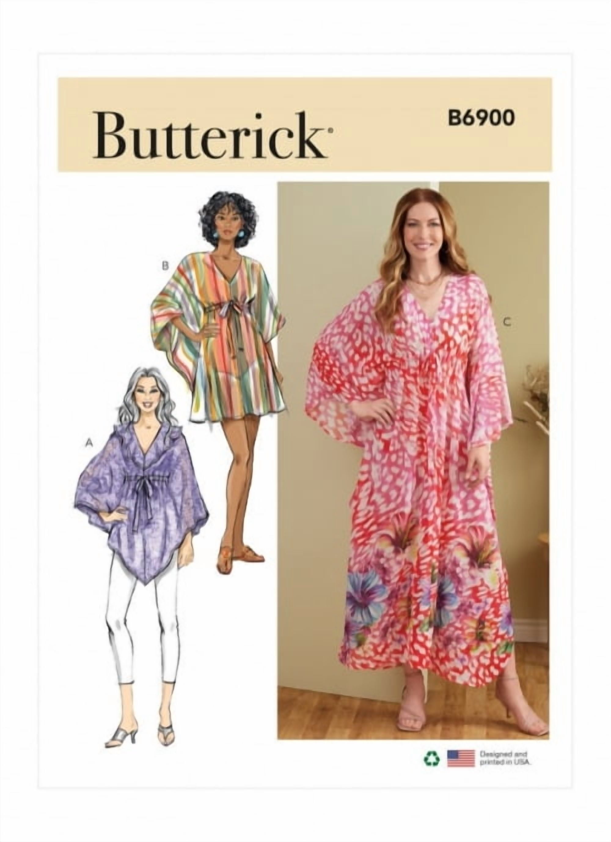 Butterick Sewing Pattern 6900 Caftans Y5 (18-20-22-24-26) - Walmart.com