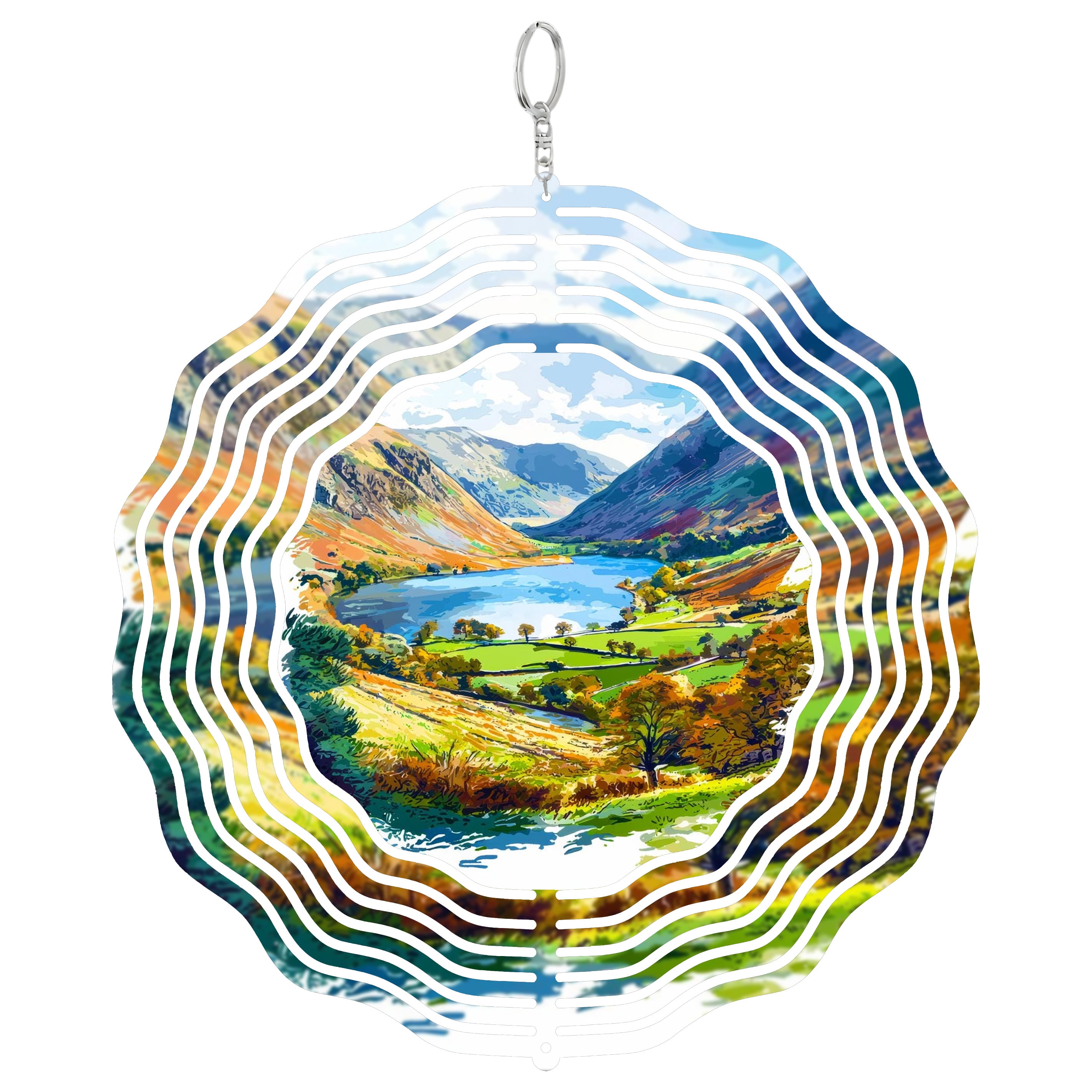 Buttermere Lake District 3D Wind Spinner Stainless Steel Hanging Art UK ...