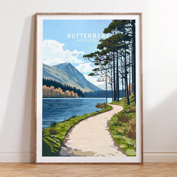 Buttermere Lake District Scenic Nature Print, Unframed Paper Print Size ...