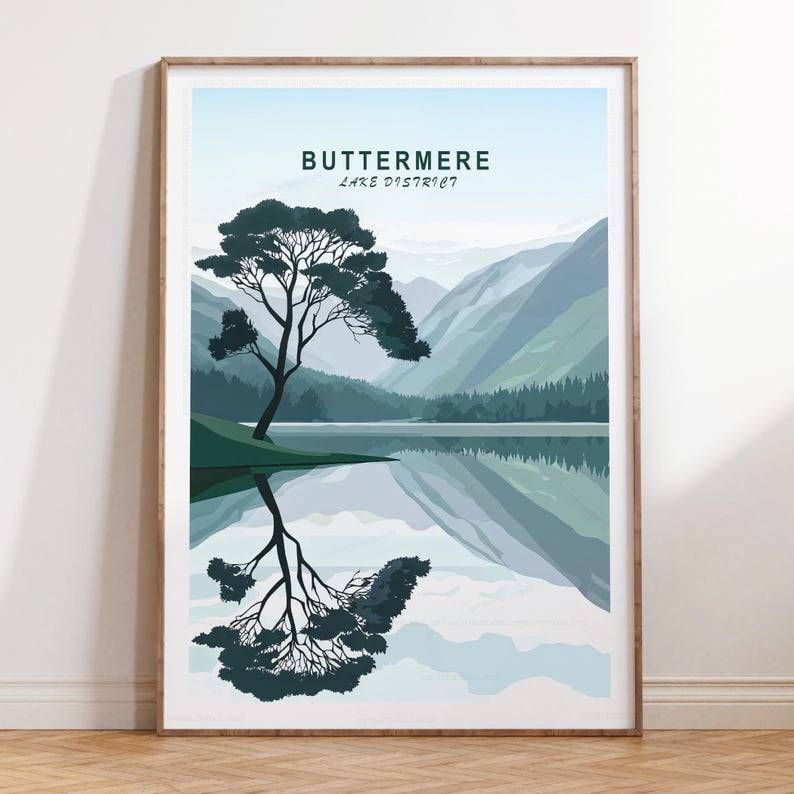 Buttermere Print Buttermere Lake District Wall Art Lake District Poster ...
