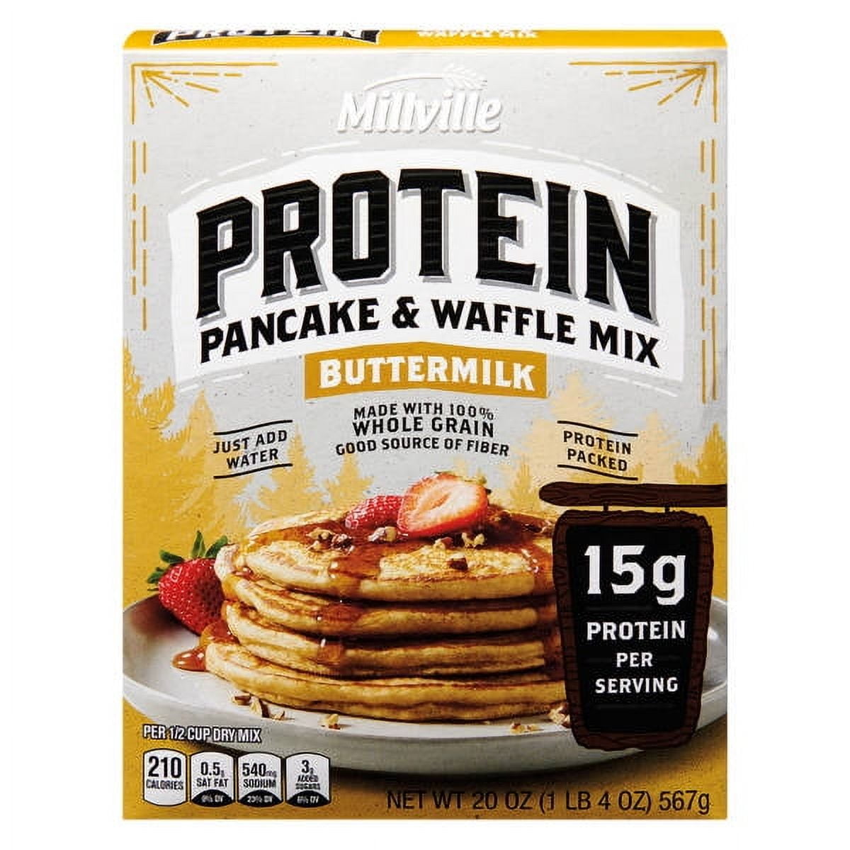 Millville Buttermilk Protein Pancake & Waffle Mix, 20 oz - Walmart.com