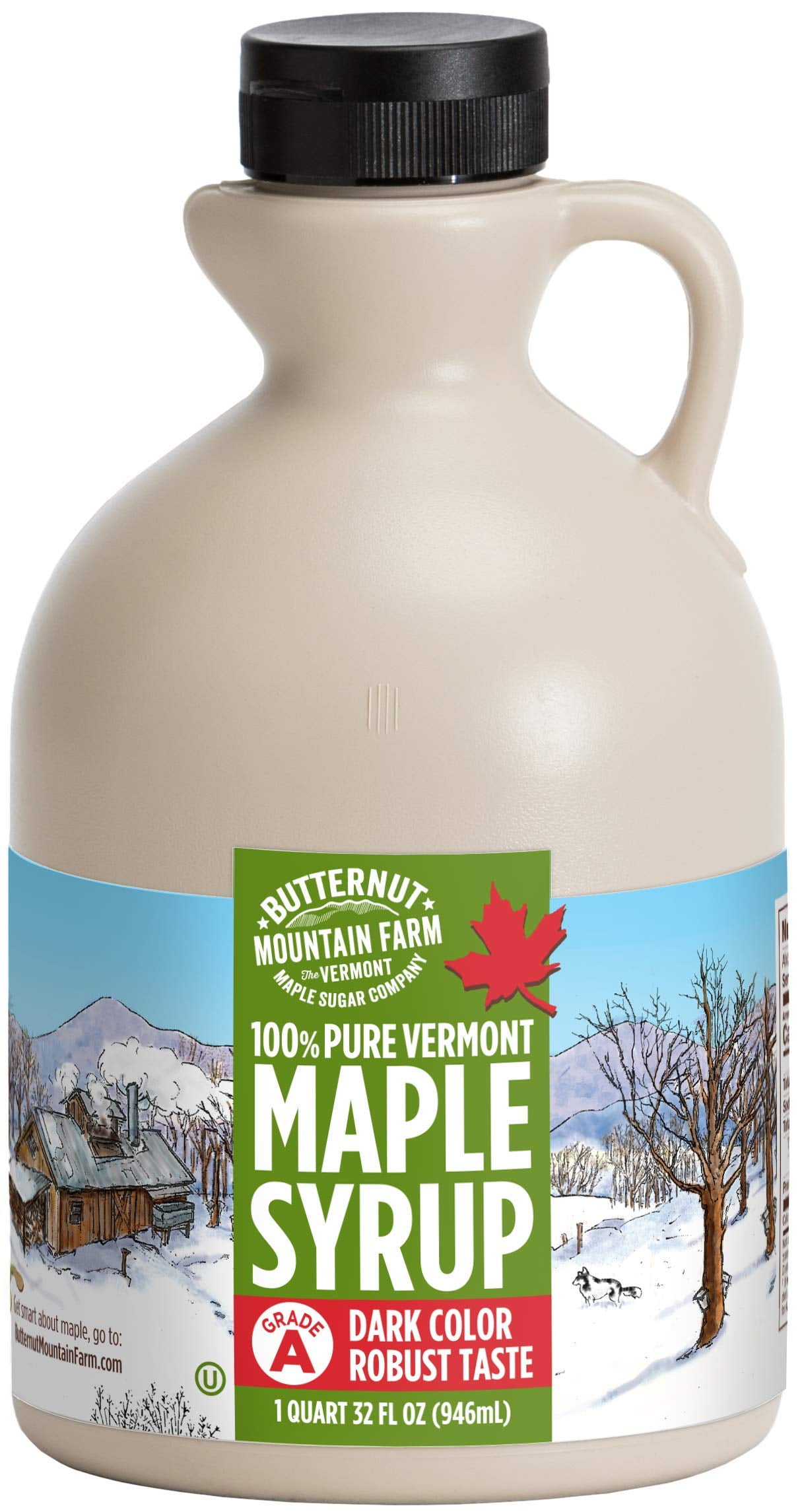 Butternut Mountain Farm Pure BDF32 Vermont Maple Syrup, Grade A, Dark ...