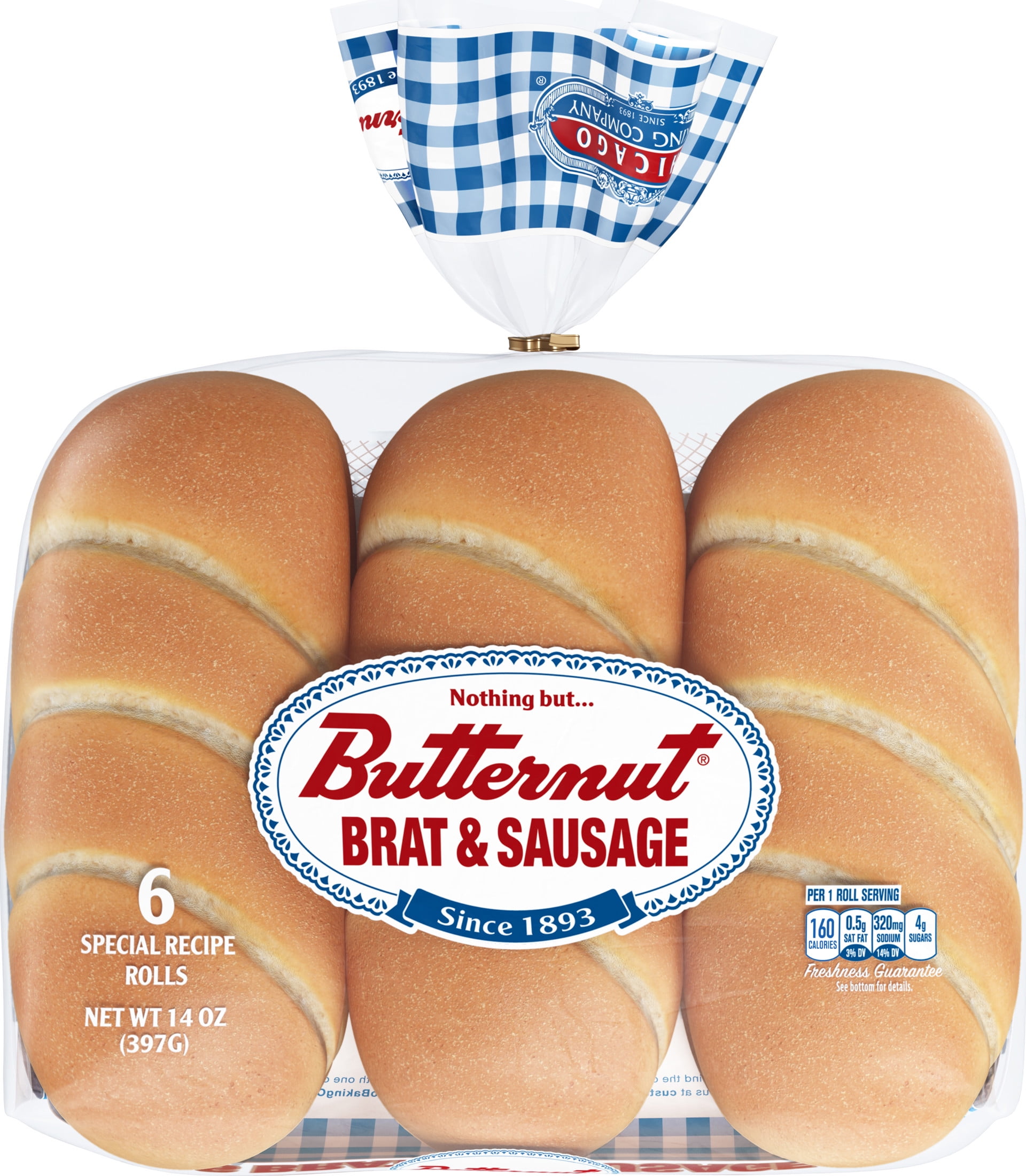 Butternut White Brat & Sausage Rolls, 14 oz, 6 Count - Walmart.com