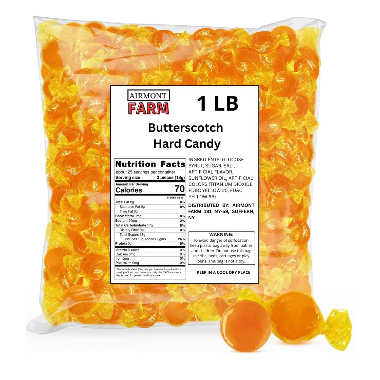Butterscotch Hard Candy Individually Wrapped Bulk Old Fashioned ...