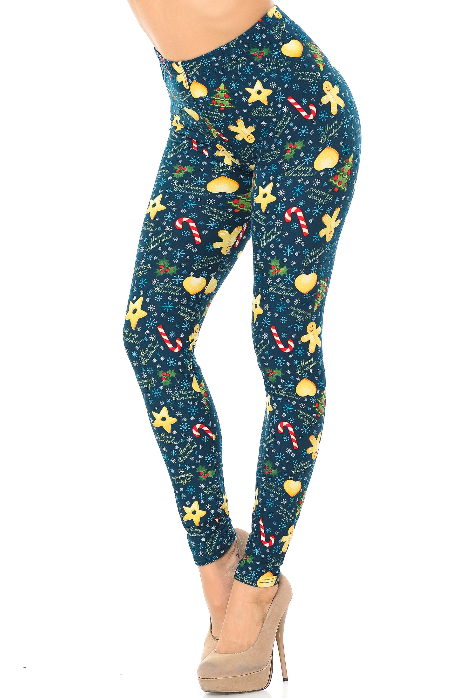Buttery Soft A Very Merry Christmas Extra Plus Size Leggings - 3X-5X (XPlus One Size,Green ...