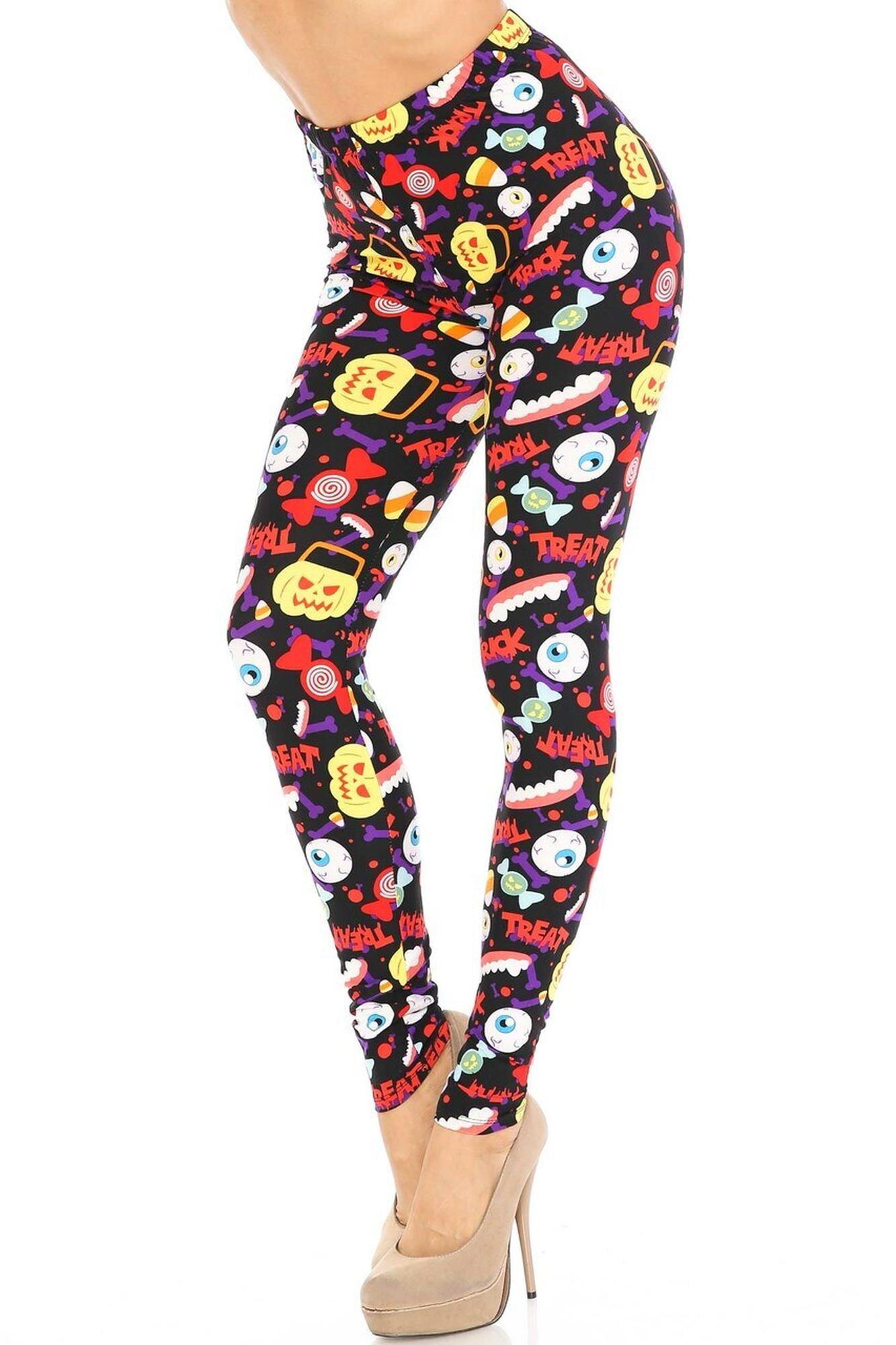 Buttery Soft Trick or Treat Extra Plus Size Leggings - 3X-5X (XPlus One ...