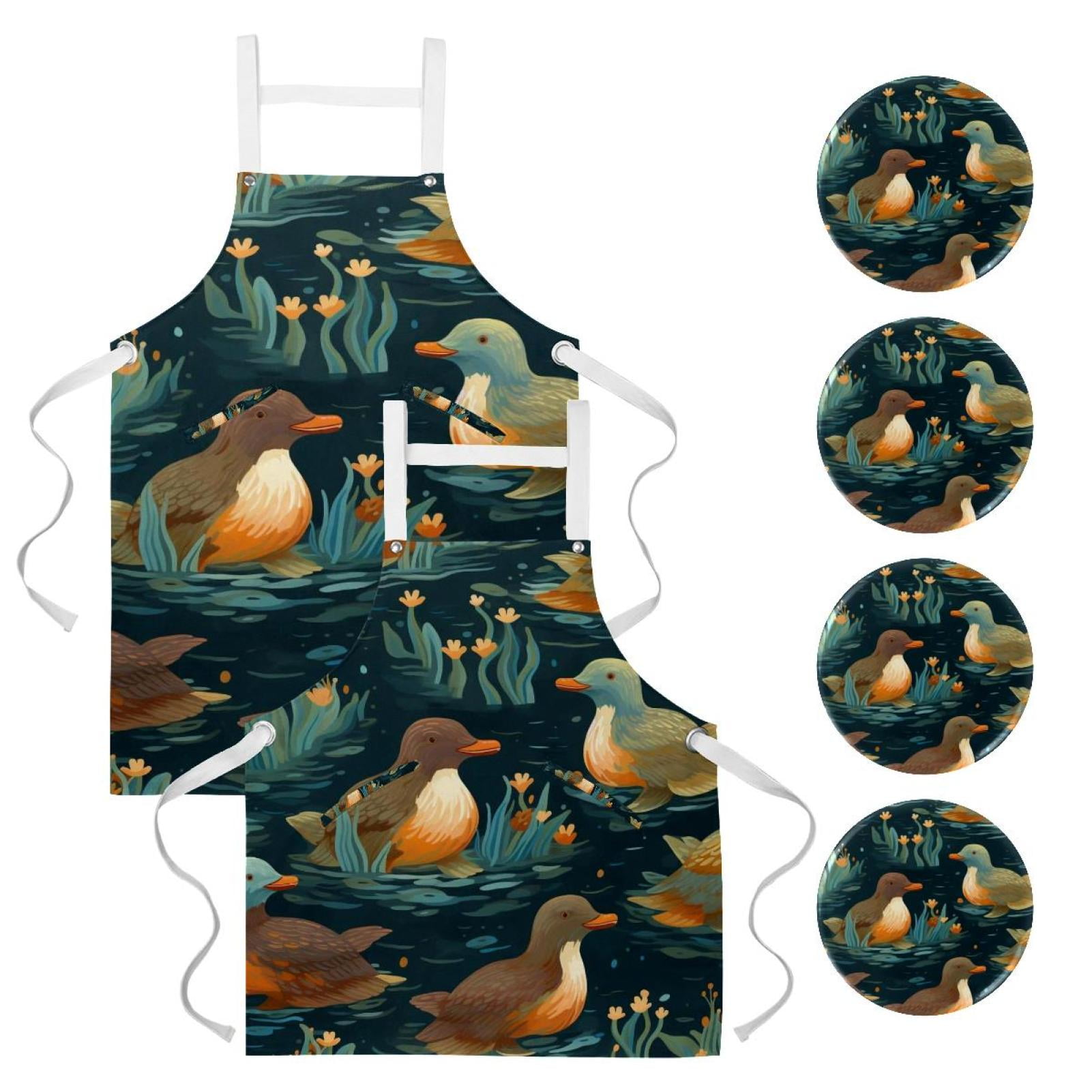 Button Art 2 Pack Waterproof Apron with Pockets and Badges - Button Set ...