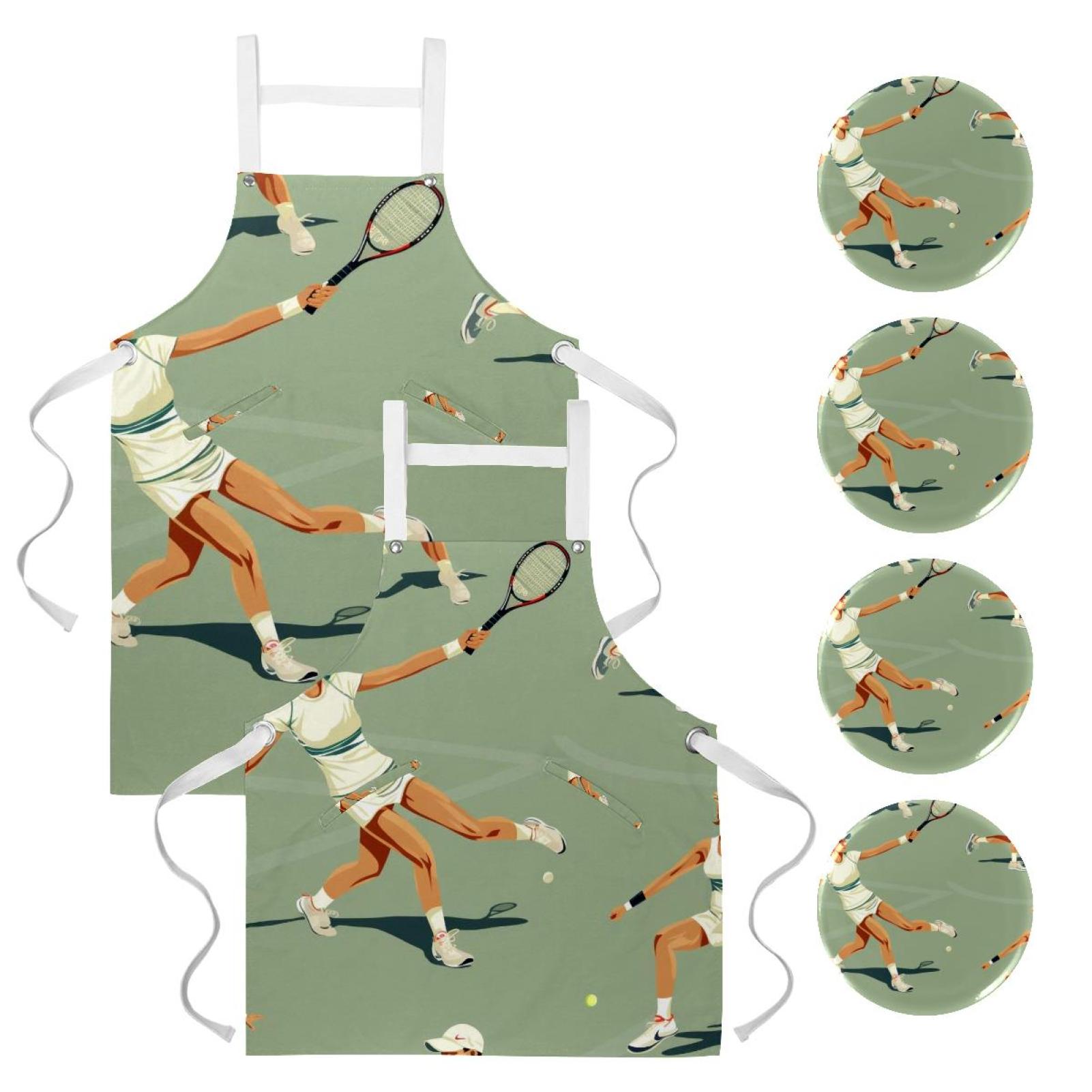 Button Art 2 Pack Waterproof Apron with Pockets and Badges - Button Set ...