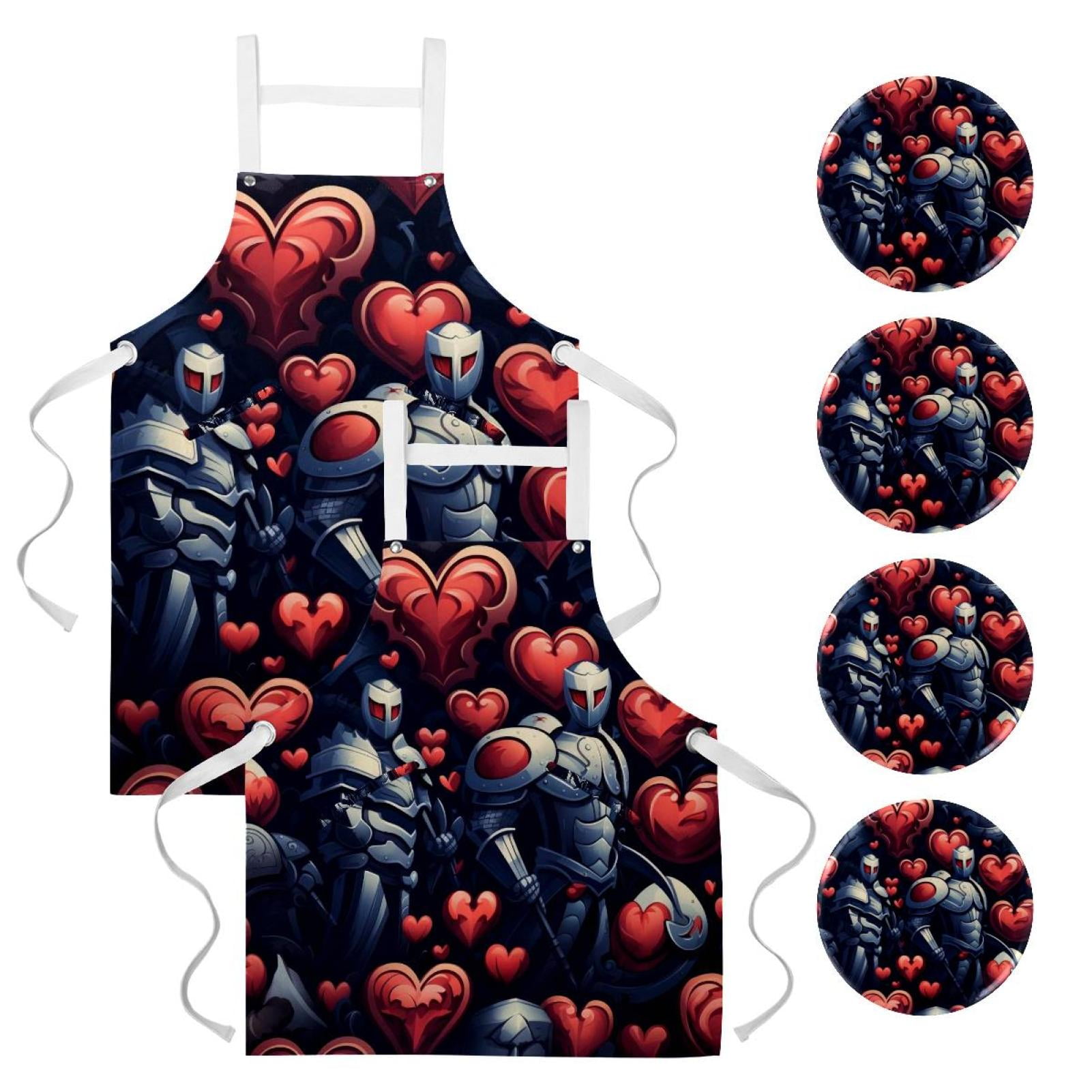 Button Art 2 Pack Waterproof Apron with Pockets and Badges - Button Set ...