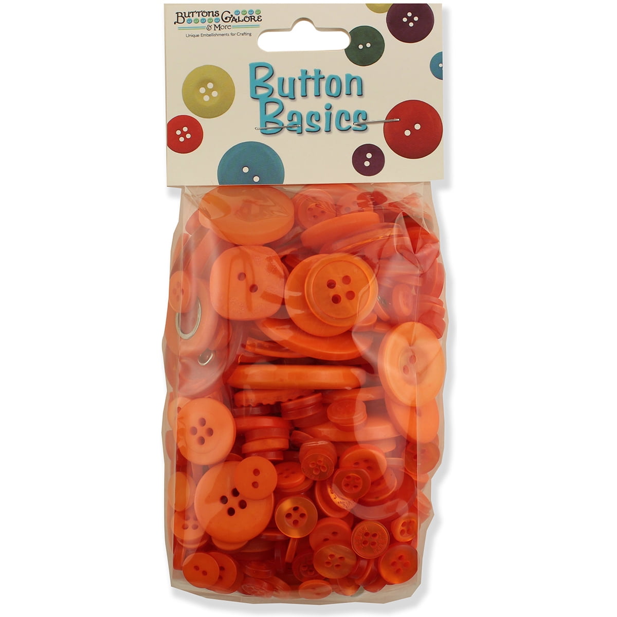 Button Basics Assorted Buttons 5.5Oz-Outrageous Orange - Walmart.com