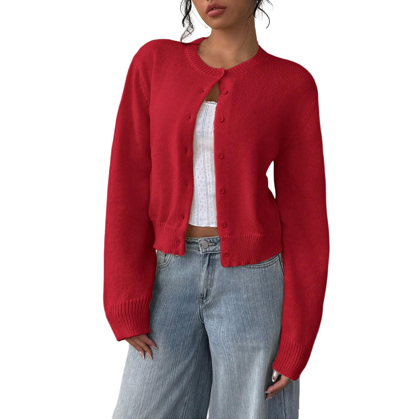 Button Up Cardigans for Women, Comdrip Women's Button Down Long Sleeve ...
