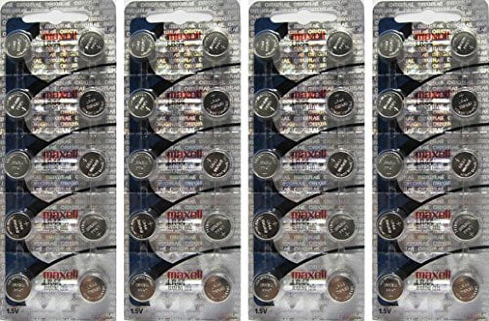 Button Cell Type LR44 A76 AG13 Battery Maxell 40 Pcs, "NEW HOLOGRAM ...