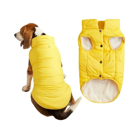 Button Closure Winter Dog Vest, Integrated Keep Warm Fleece Lining And ...