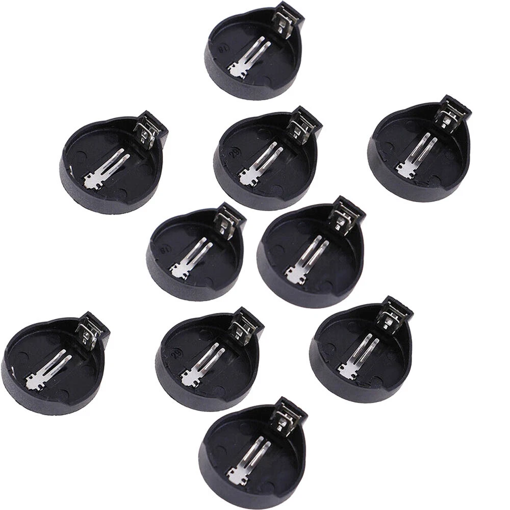Button Coin Cell Battery Socket Holder Case Organizer Black Cr2025 ...