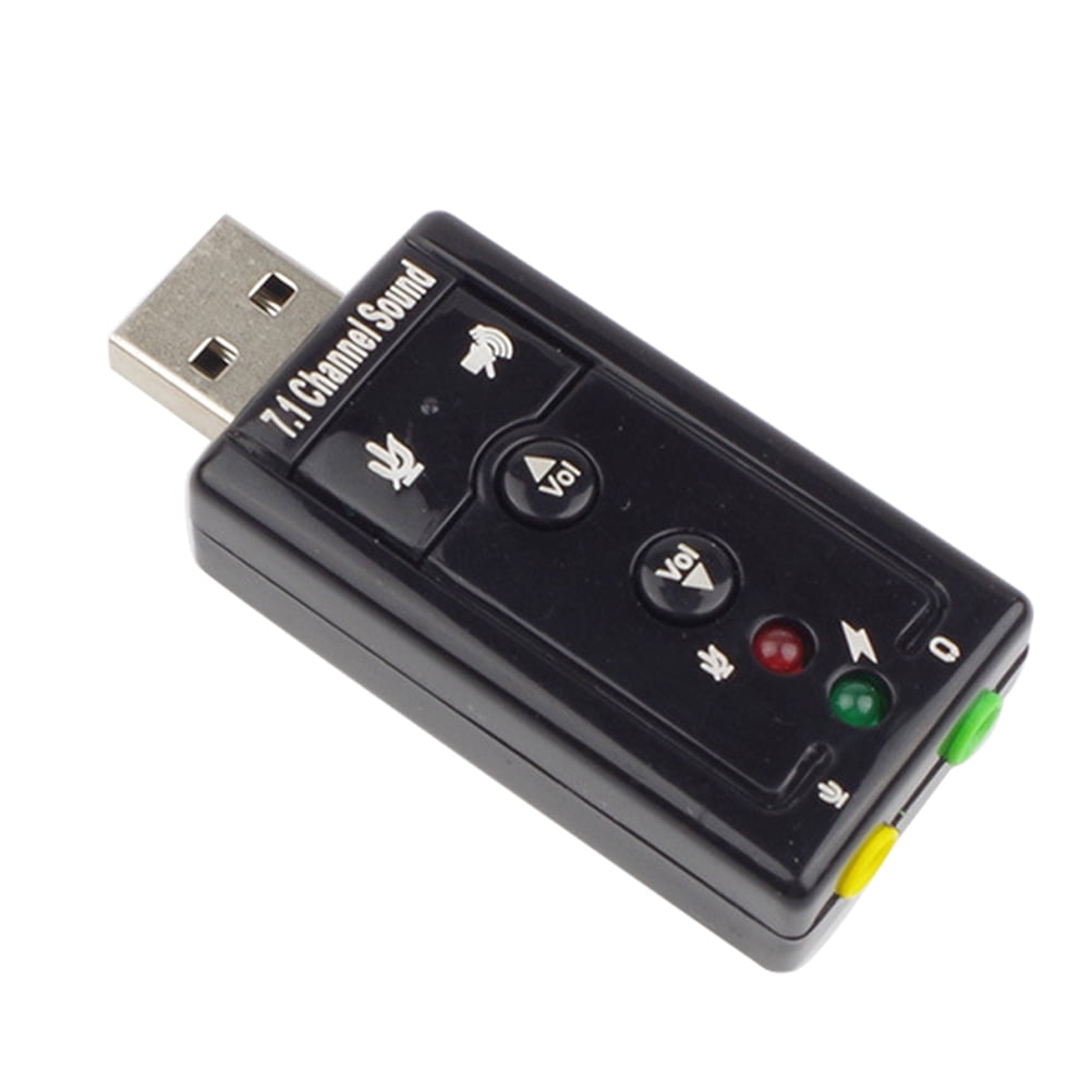 Button Control External USB 7.1 Channel 3D Stereo Audio Sound Card for ...