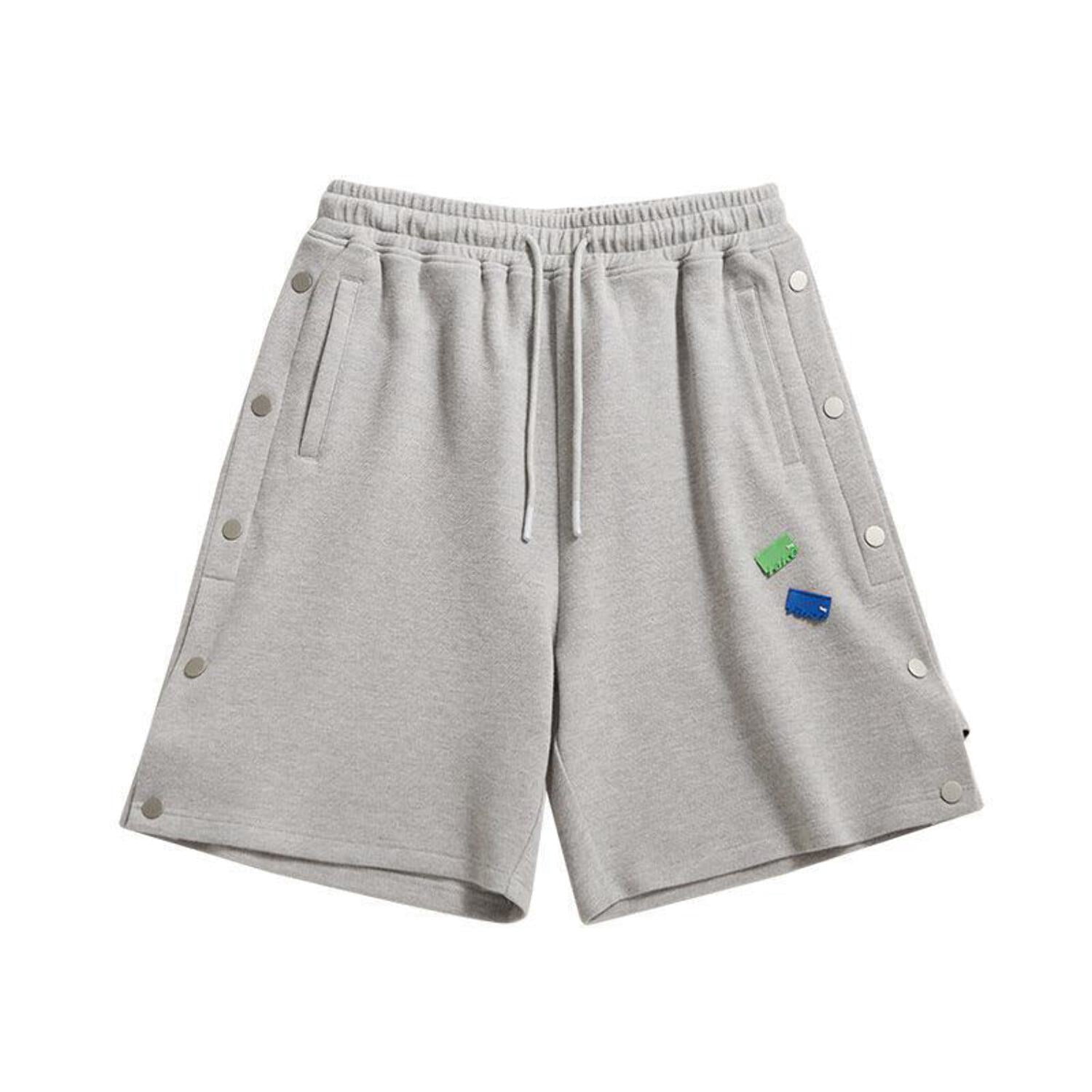 Button Decoration Small Elements Collage Straight Leg Shorts And ...