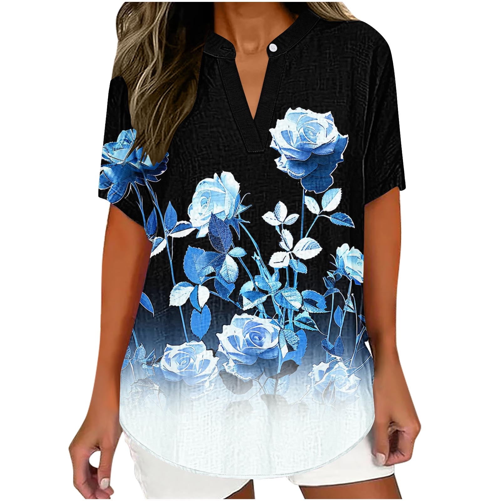 Button Down Blouses for Women Dressy Casual Workout Tops for Women ...