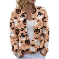 Button Down Cardigan for Women Halloween Print Button Front Cardigan ...