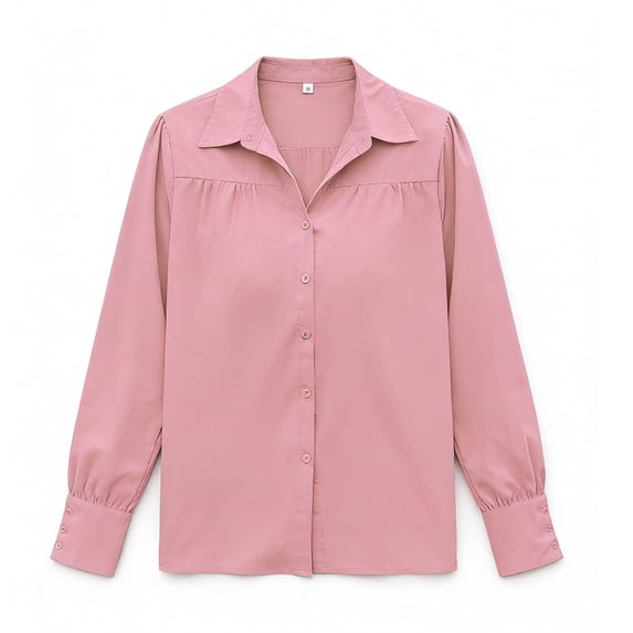 Button Down Shirt Elegant Puff Sleeve Blouse with Flowy Ruffle Detail ...