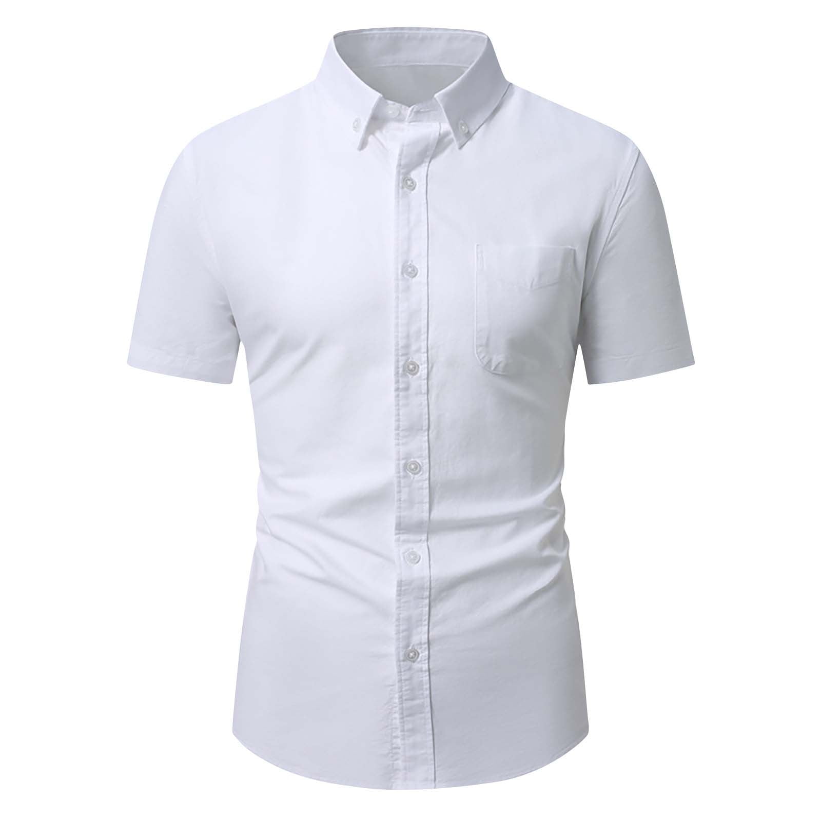 Button Down Shirt Men Qiggri Men's Business Casual Solid Color Button ...