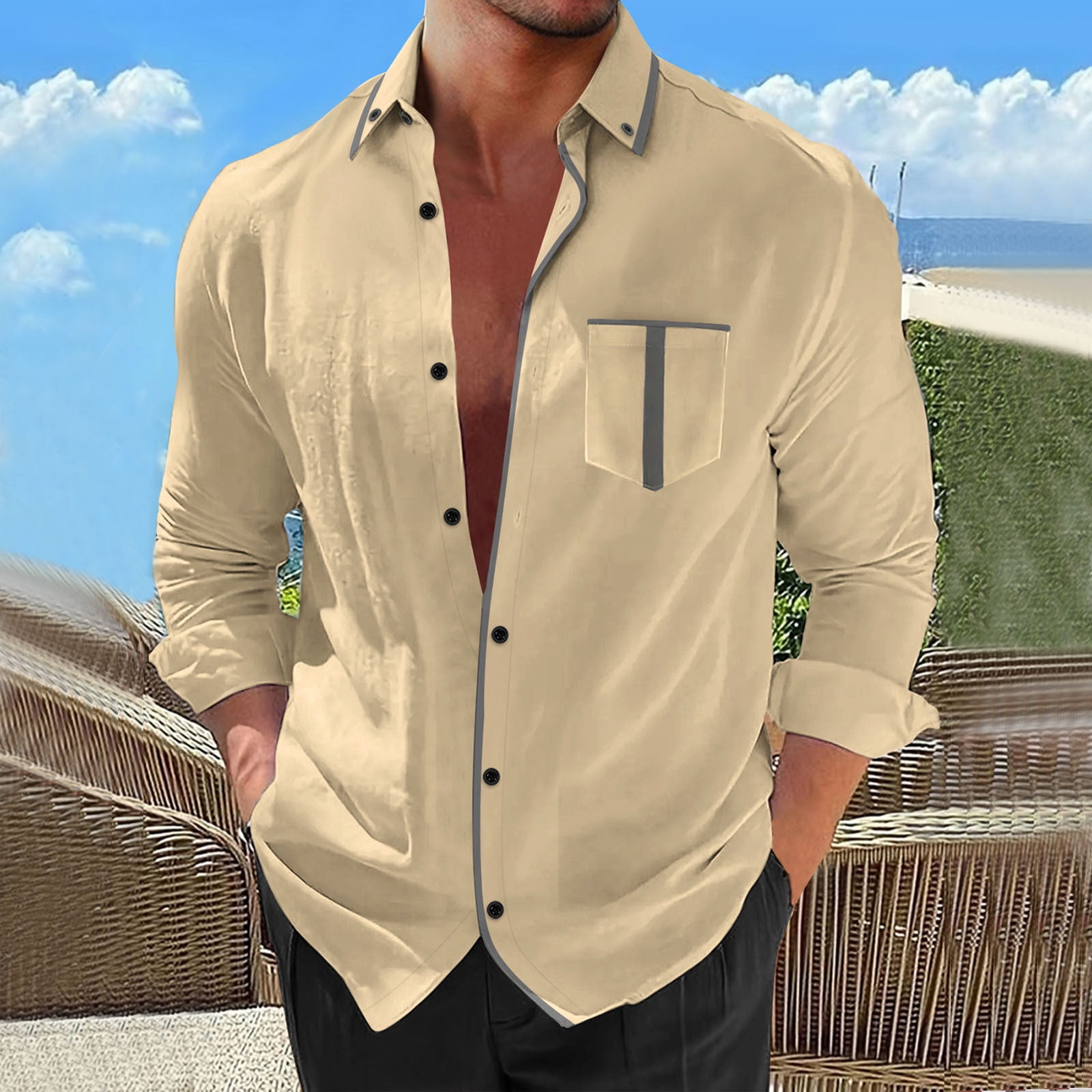 Button Down Shirt for Men Casual Regular Fit Stretch Shirts Comfortable ...