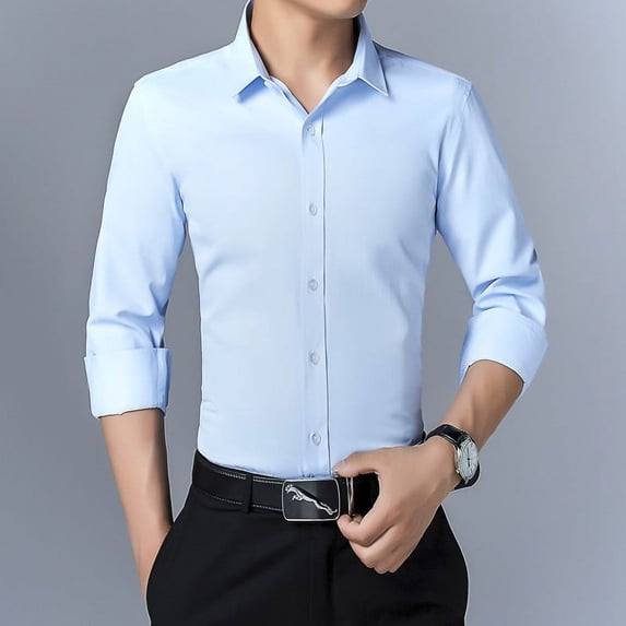 Button Down Shirt for Men Fashion Cardigan Regular Fit Collar Long ...