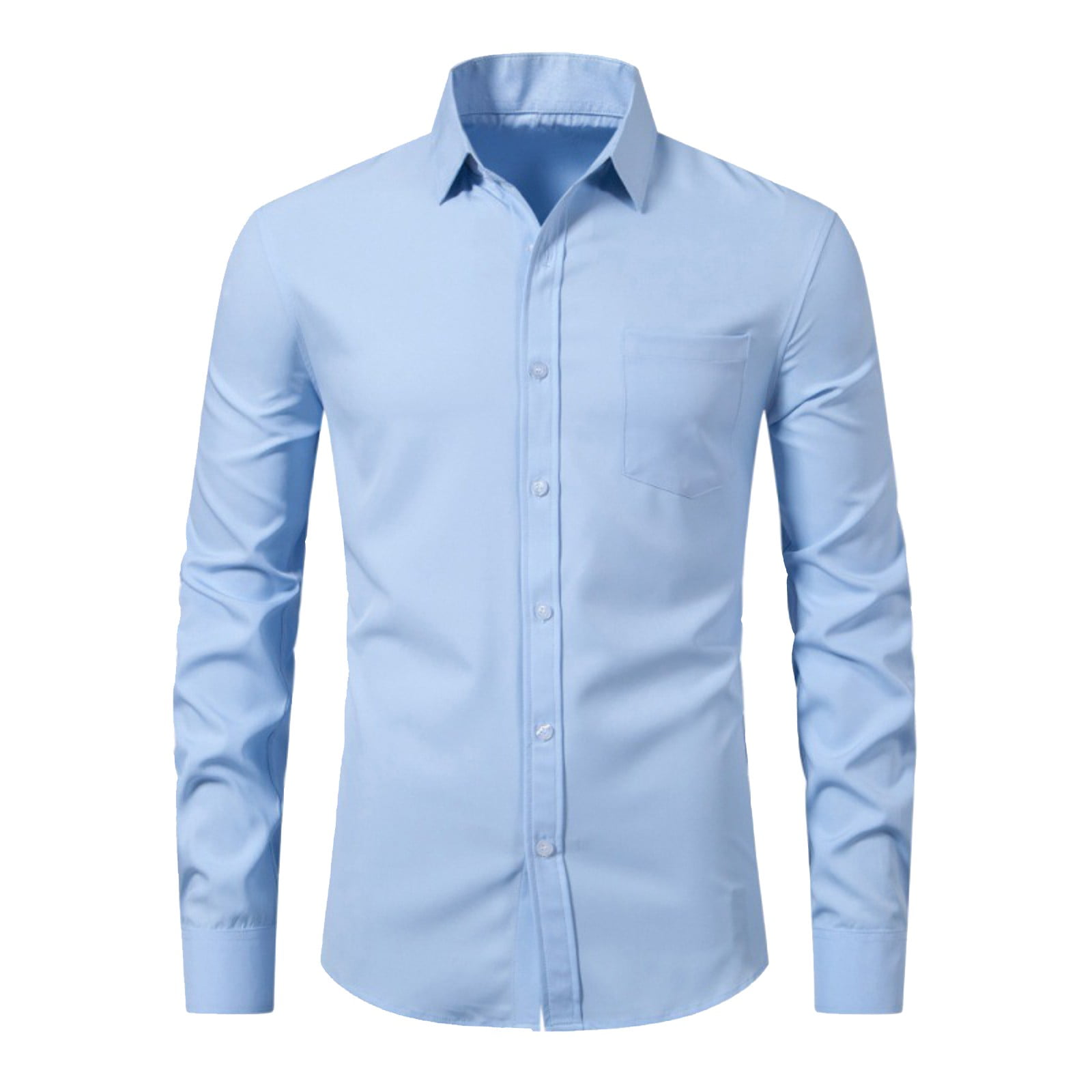 Button Down Shirt for Men Fashion Stretch Regular Fit Collar Long ...