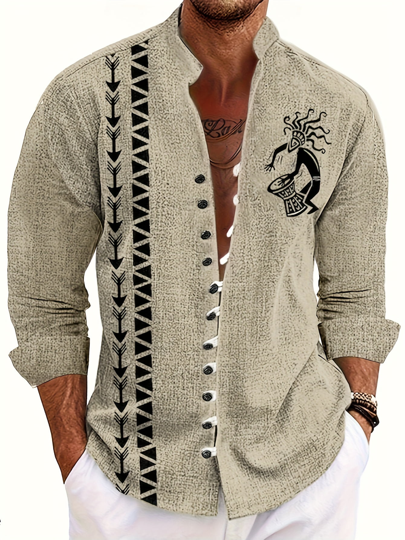 Button Down Shirts for Men 2025 Summer Casual V Neck Long Sleeve T ...