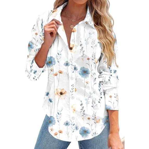 Button Down Shirts for Women Long Sleeve Wrinkle Free Dress Shirts ...