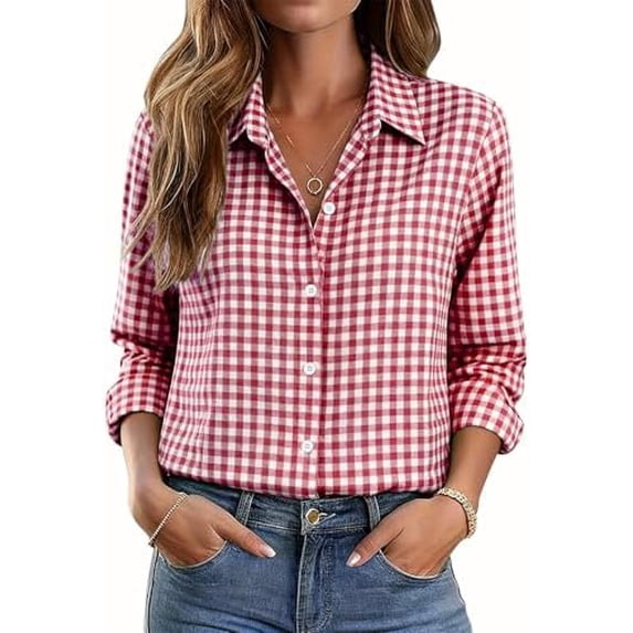 Button Down Shirts for Women Long Sleeve Wrinkle Free Dress Shirts ...