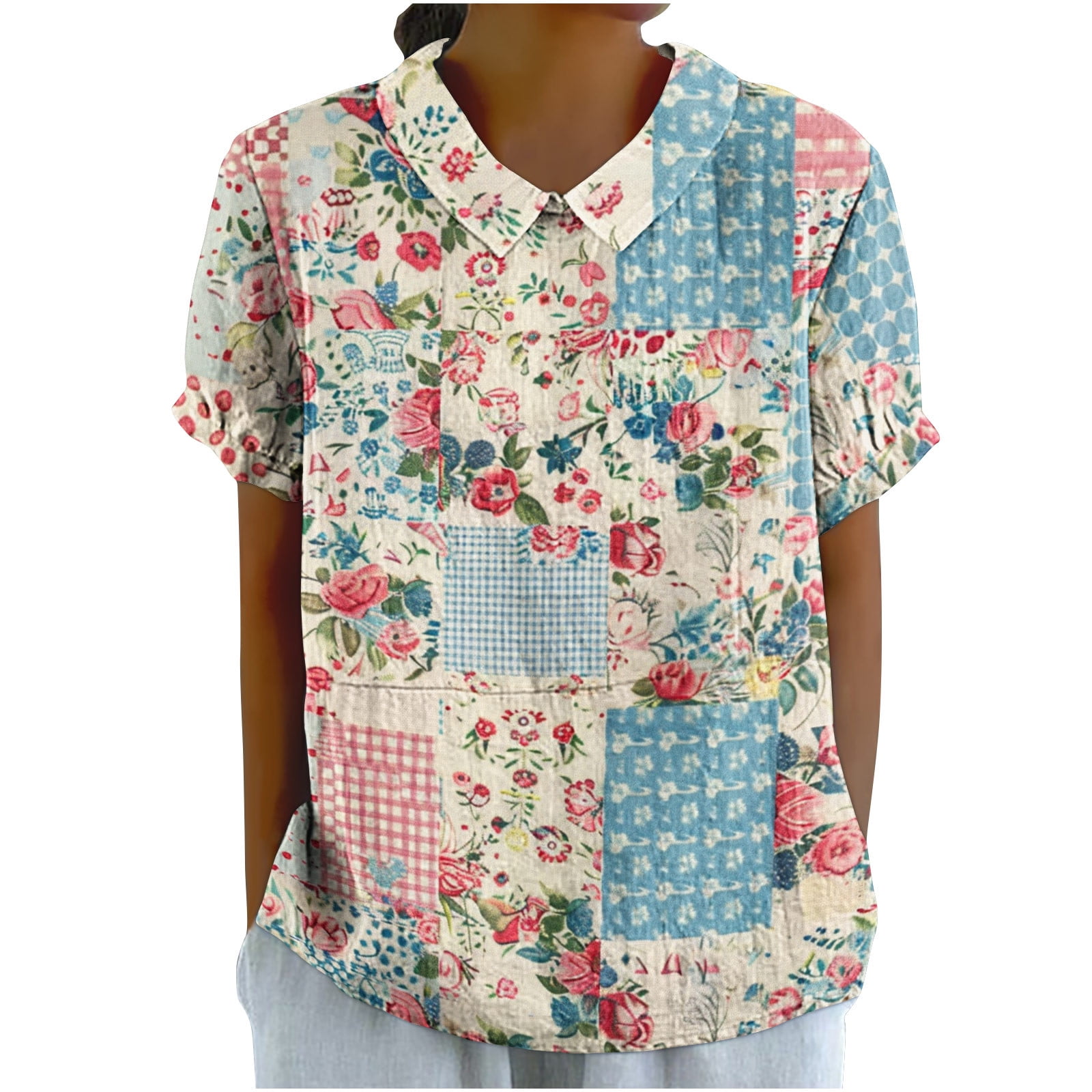 Button Down Shirts for Women Short Sleeve Athletic Tops Women Loose ...