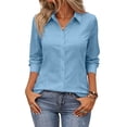 Button Down Shirts for Women Slim Fit Long Sleeve Stretch Dress Shirts ...