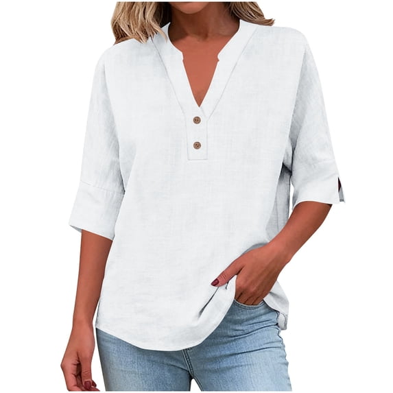 Button Down Shirts for Women Stand Collar Short Sleeve Button Front ...