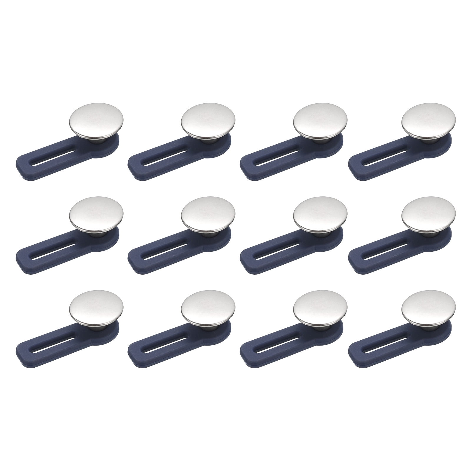 Button Extenders, 12pack - Silicone Button Extenders for Jean(Silver,1. ...