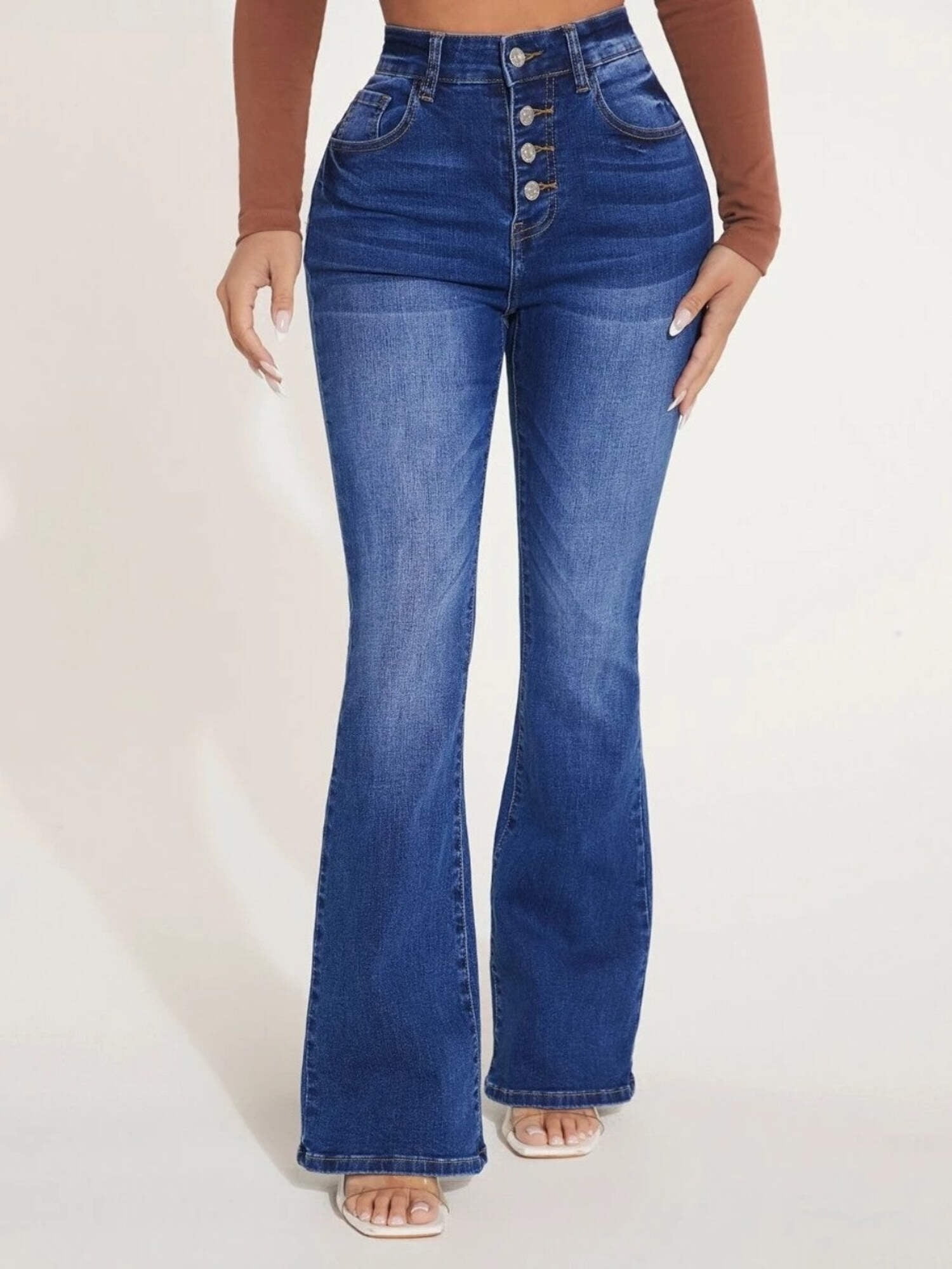 Button Fly Bootcut Jeans with Pockets - Walmart.com