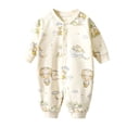 Button-Front Jumpsuit for Baby Boys Girls Footless Long Sleeve Soft ...