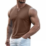 Button Front Tank Top Men V Neck Comfy Summer Sports Sleeveless Tees ...