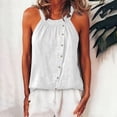 Summer Tank Tops Button Front Tank Tops Womens Round Neck with ...