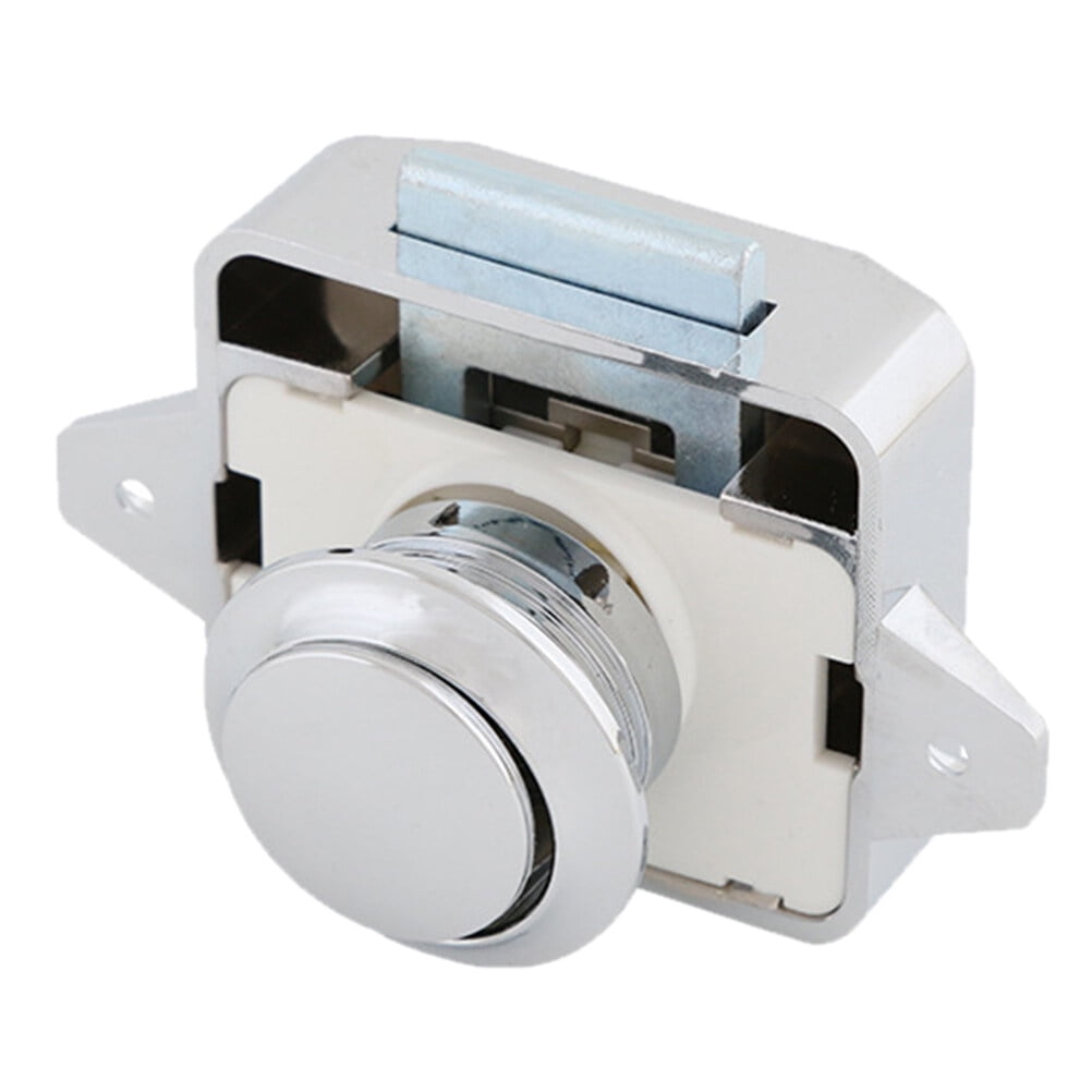 Button Handle Lock Buttons Cabinet Door Catch Lock RV Button Lock Push ...