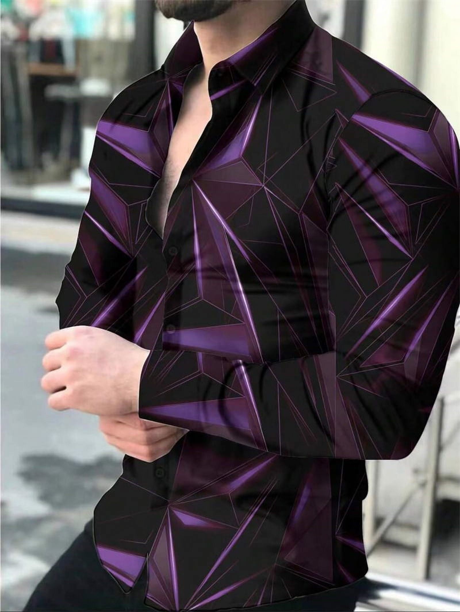 Button Lapel Shirt Suit Casual Fashion Series Men's Tops Chain HD ...